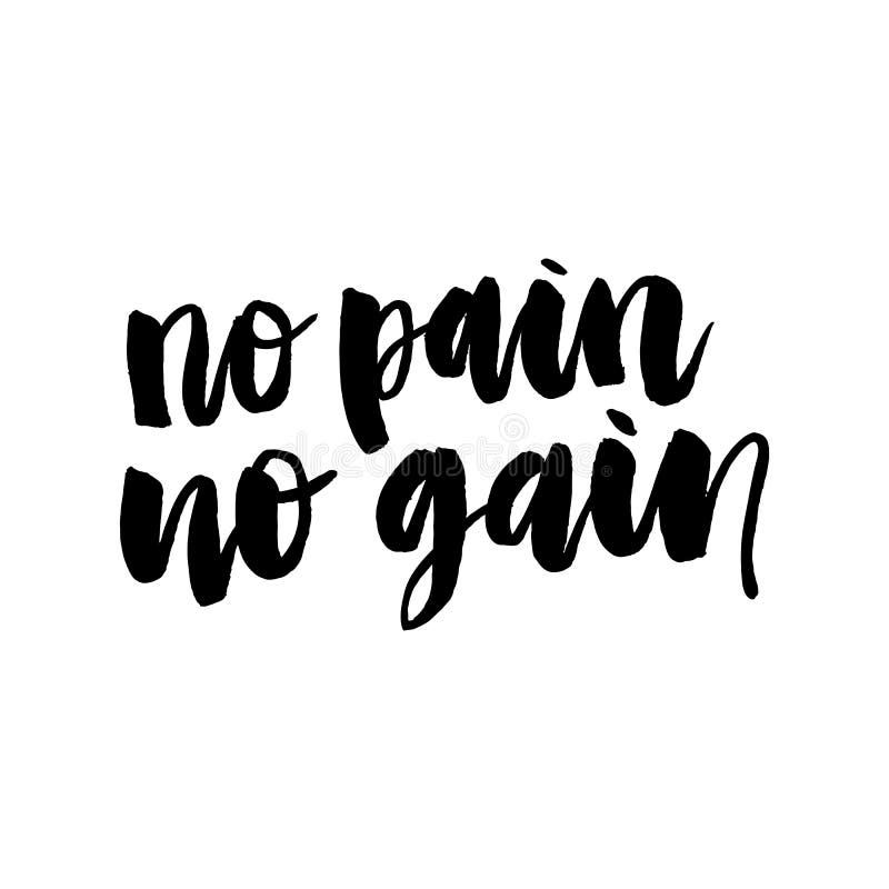 No Pain No Gain Dumbbell Vector Stock Vector - Illustration of sport ...