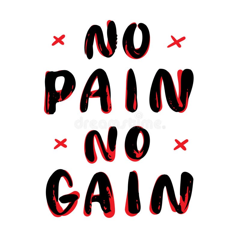 No Pain No Gain Dumbbell, Black and White Stock Vector - Illustration ...