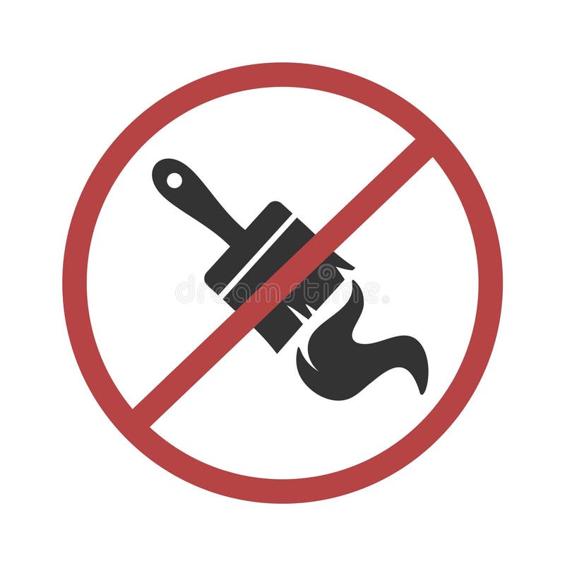 No paint sign stock vector. Illustration of brush, vector - 309081767