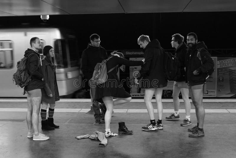 No Pants Day Vienna Subway Ride Editorial Stock Photo - Image of pants ...