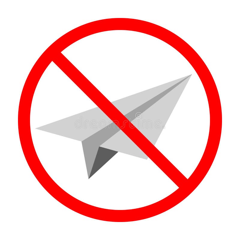 No Paper Plane Sign. Paper Plane is Forbidden Stock Vector ...