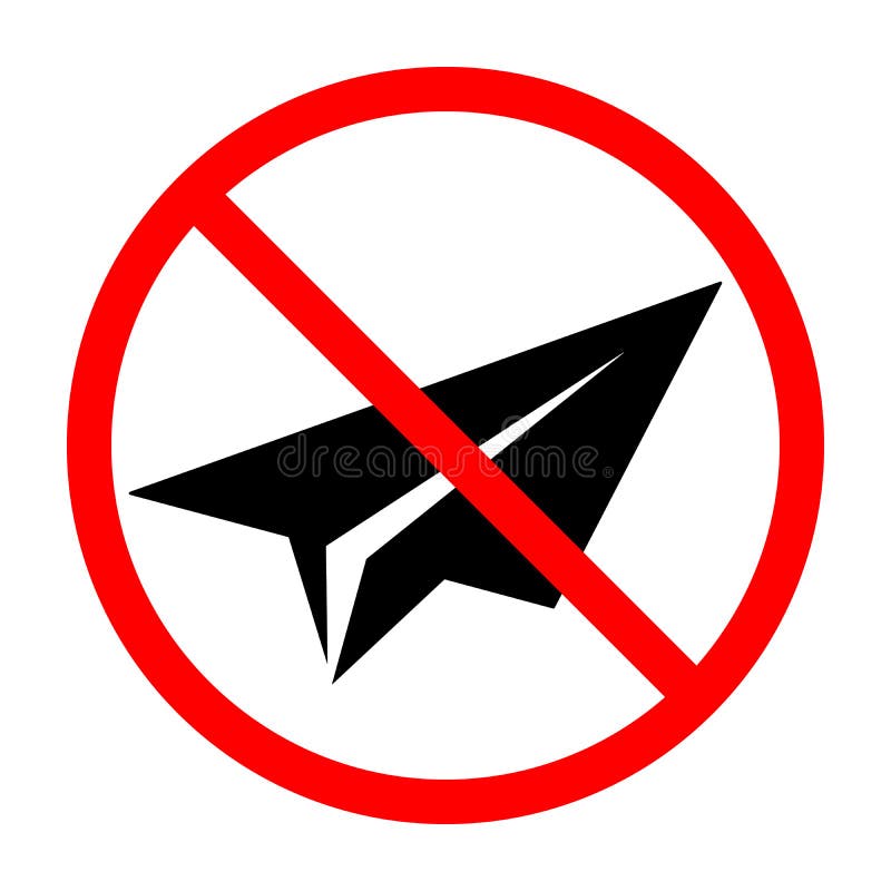 No Paper Plane Sign. Paper Plane is Forbidden Stock Vector ...