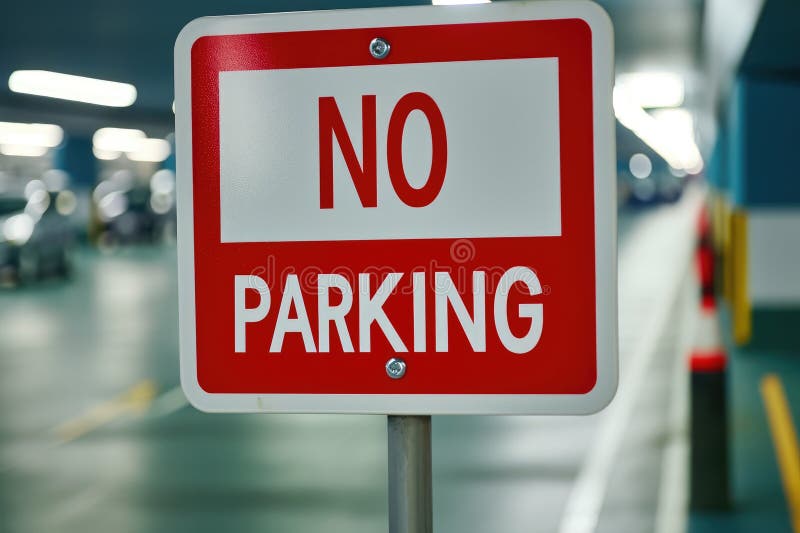 No Park No Parking Sign Red White Illustration.ai Generative Stock ...