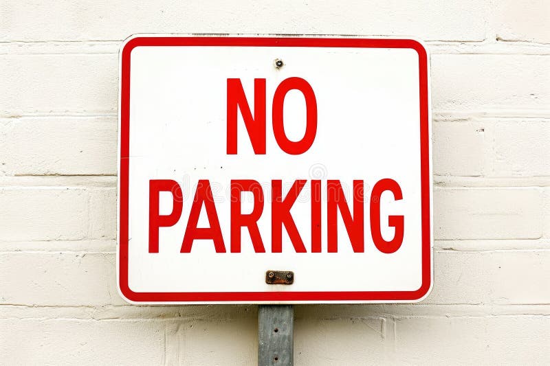 No Park No Parking Sign Red White Illustration.ai Generative Stock ...