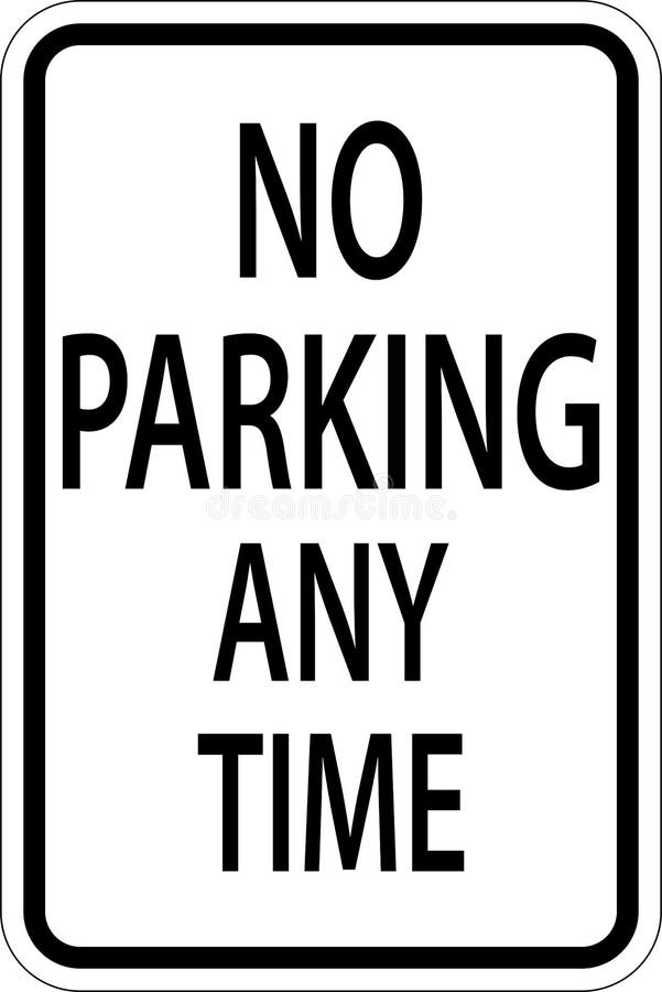 No Parking Any Time Sign on White Background Stock Vector ...