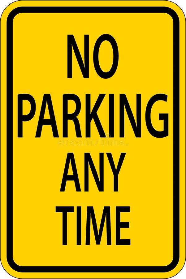 No Parking Any Time Sign on White Background Stock Vector ...