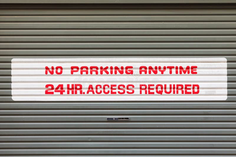 No Parking Anytime 24 Hour Access Required Stock Image - Image of ...