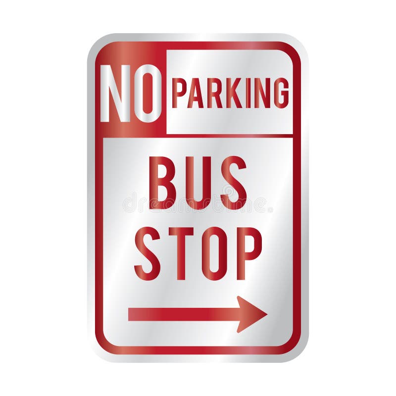 No Parking Bus Stop Sign. Vector Illustration Decorative Design Stock ...
