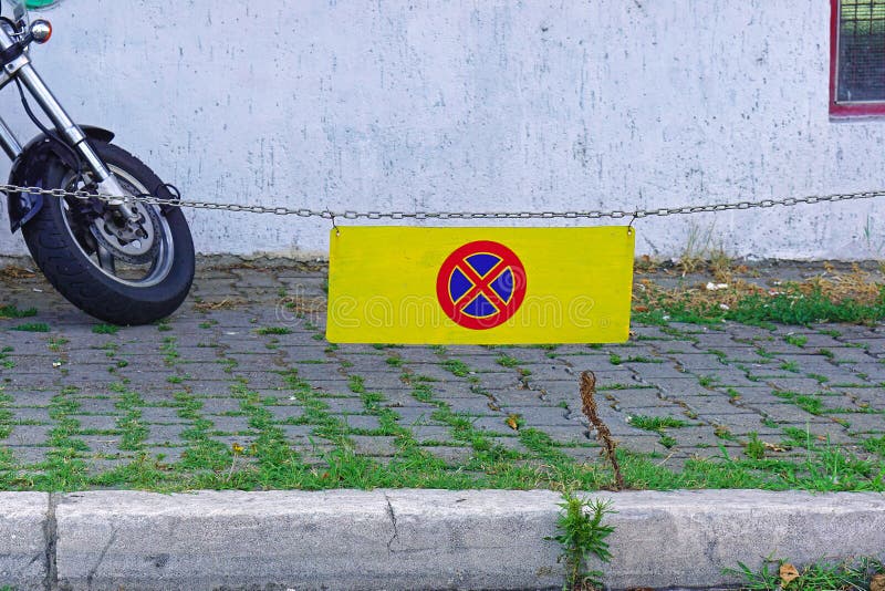 No parking chain stock image. Image of parking, board - 242815055