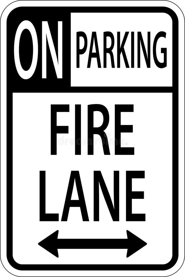 No Parking Fire Lane Double Arrow Sign on White Background Stock Vector ...