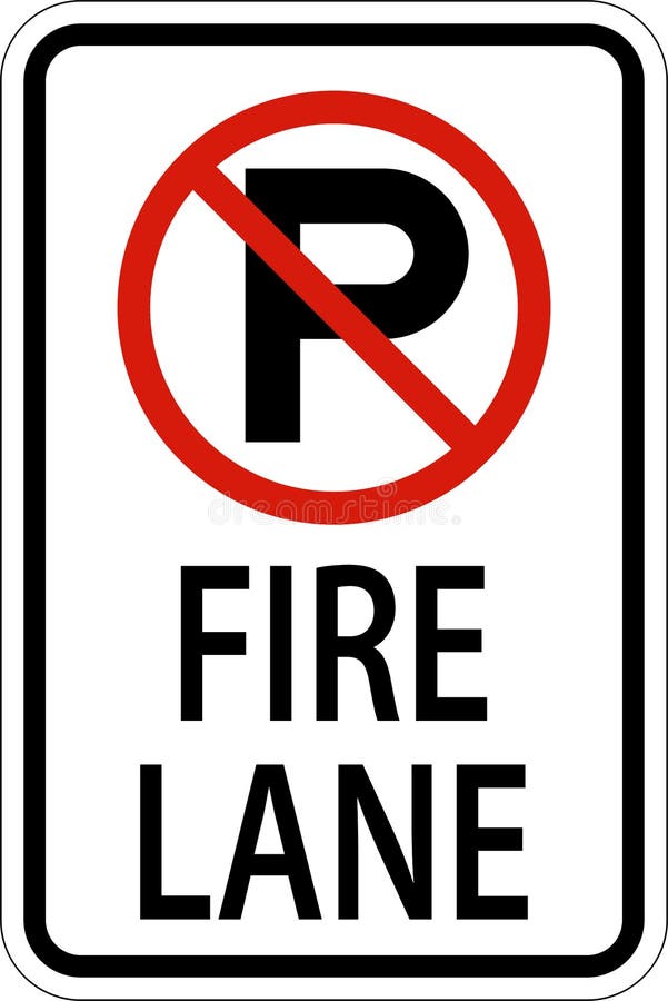 No Parking Fire Lane Sign on White Background Stock Vector ...
