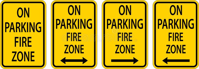 No Parking Fire Zone Sign on White Background Stock Vector ...