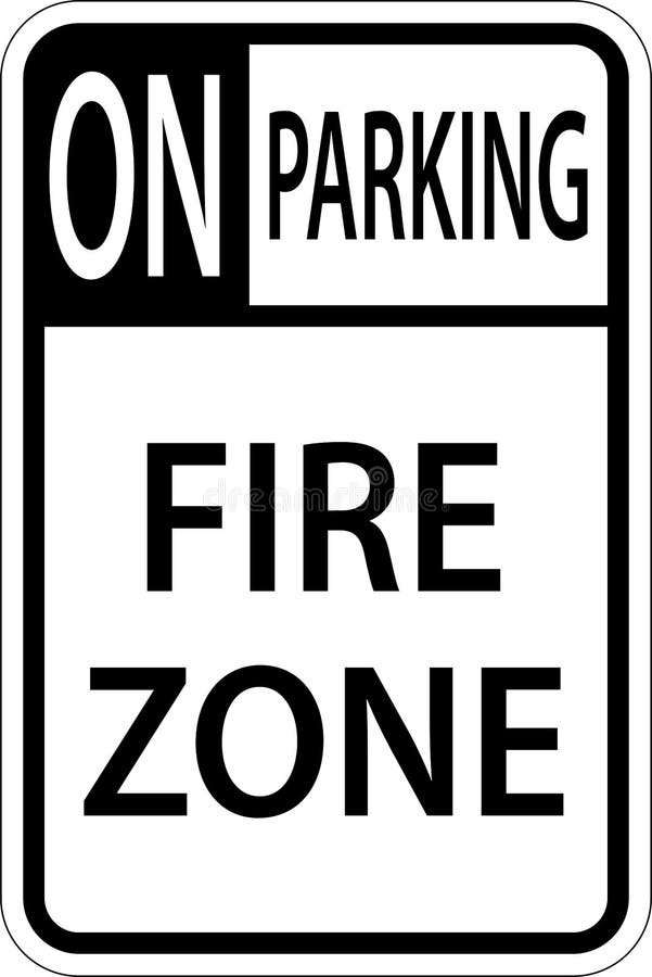 No Parking Fire Zone Sign on White Background Stock Vector ...