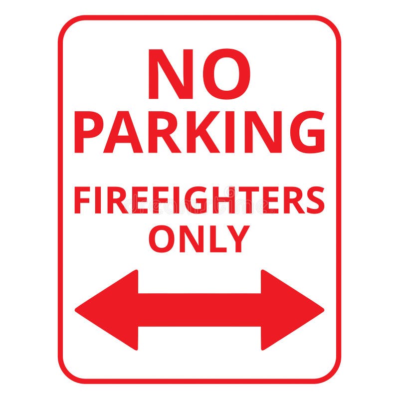 No Parking Firefighters only Banner on a White Background Stock Vector ...