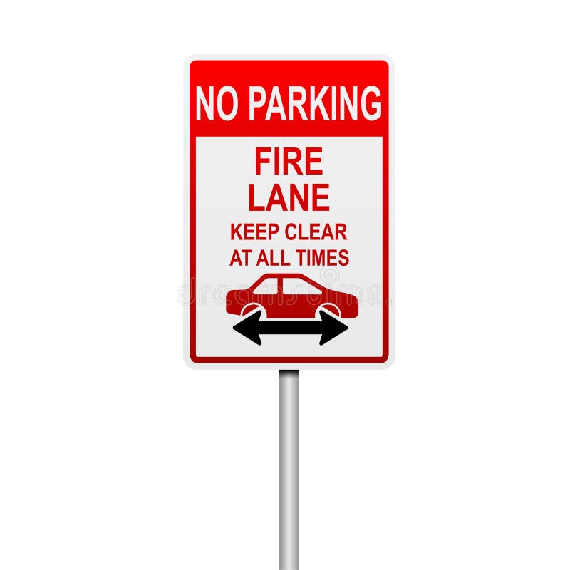 Fire Lane Sign Stock Illustrations – 326 Fire Lane Sign Stock ...