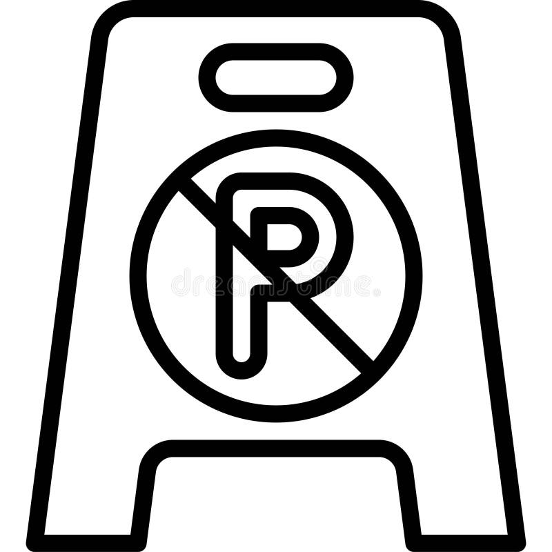 No Parking Folding Sign Icon, Parking Lot Related Vector Stock Vector ...