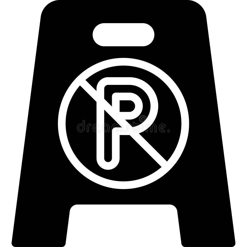 No Parking Folding Sign Icon, Parking Lot Related Vector Stock Vector ...