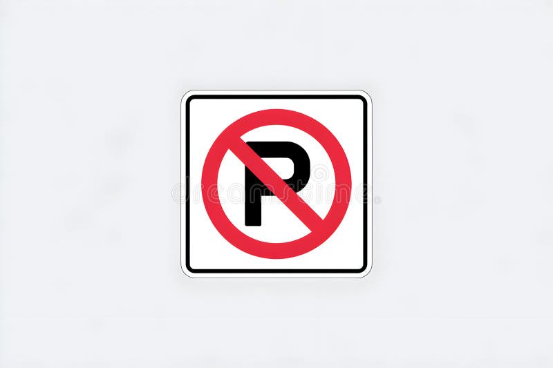 NO PARKING Red-bordered Sign, Black P Inside Red Circle, Delivers Clear ...