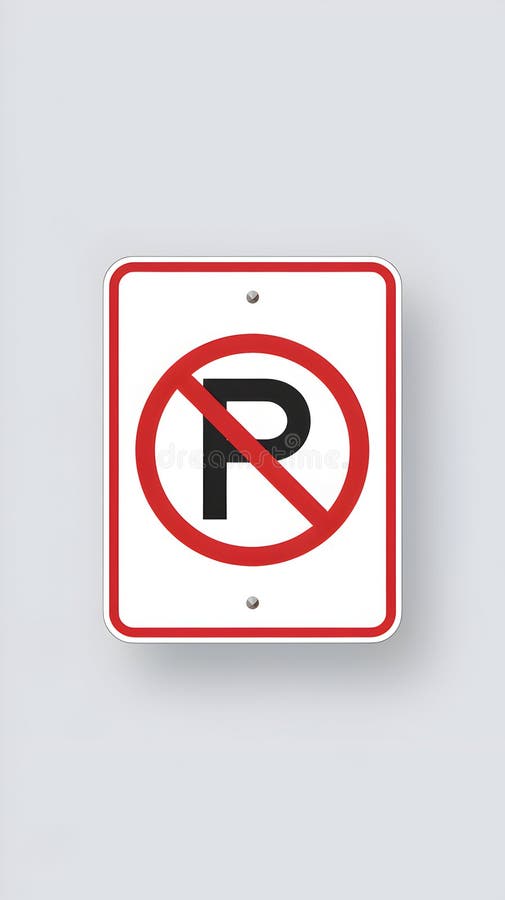 NO PARKING Red-bordered Sign, Black P Inside Red Circle, Delivers Clear ...