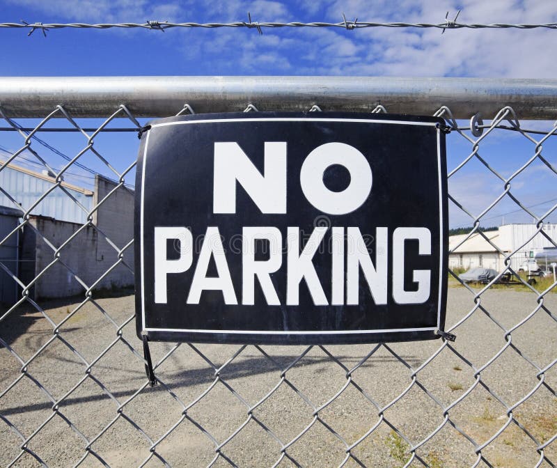 No parking sign stock image. Image of fence, words, park - 16398167