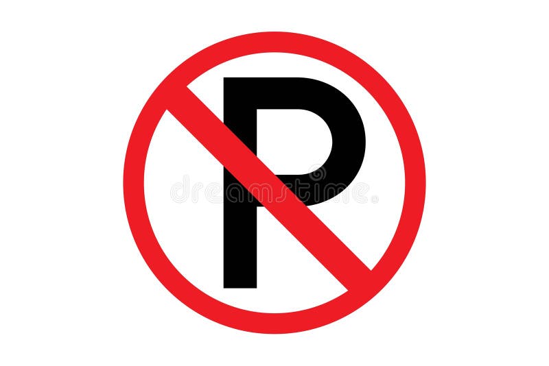 No Parking Sign Isolated on White Stock Vector - Illustration of ...
