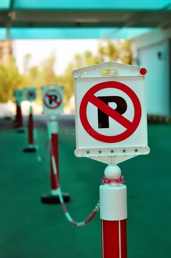 No Parking signs in a row stock photo. Image of circle - 10630538