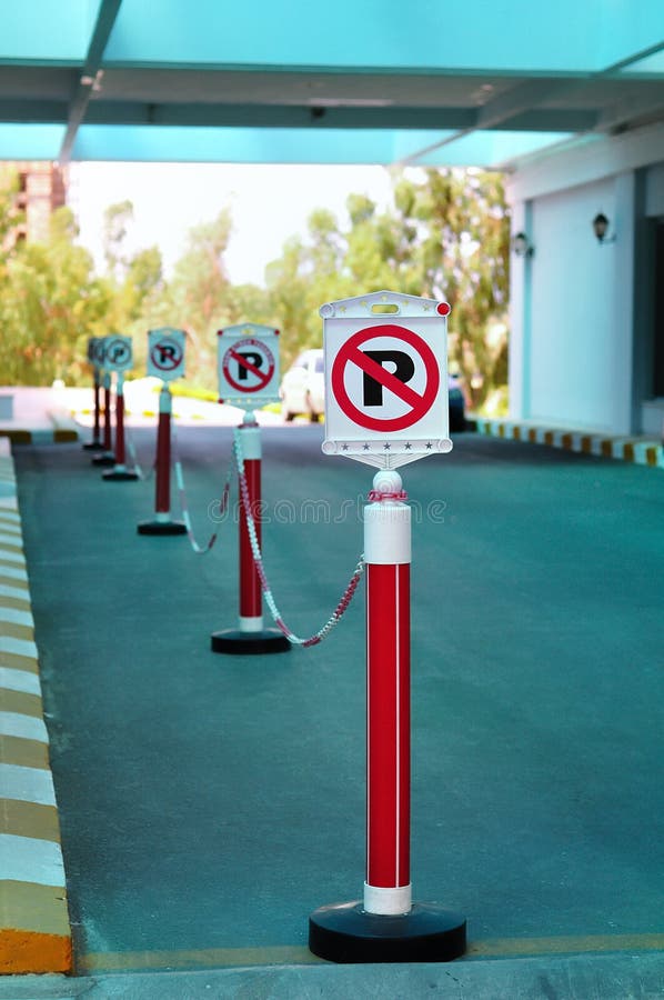 No parking signs in a row stock photo. Image of aged - 10701104