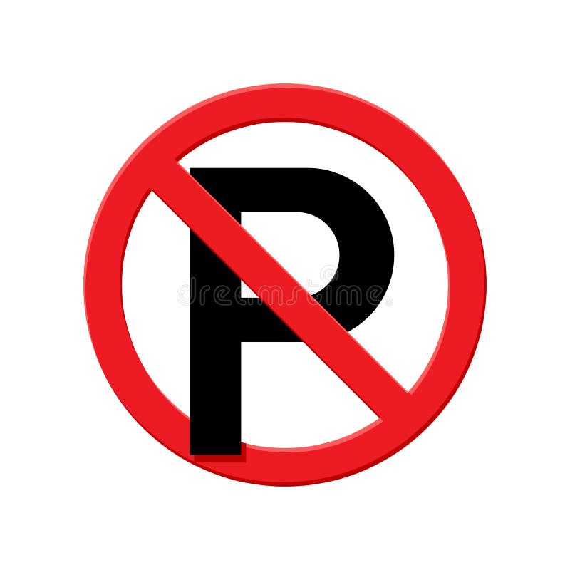 No Parking, Traffic Parking Ban Vector Sign Stock Vector - Illustration ...