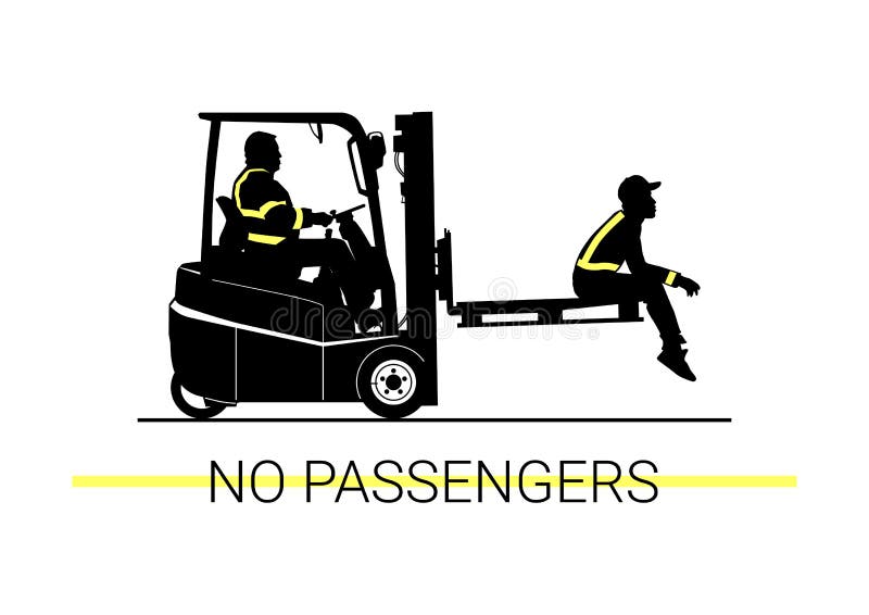 No Passengers. Forklift Safety. Stock Vector - Illustration of forklift ...