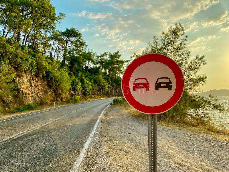 No Passing Road Sign Close Up View Stock Image - Image of graphic ...