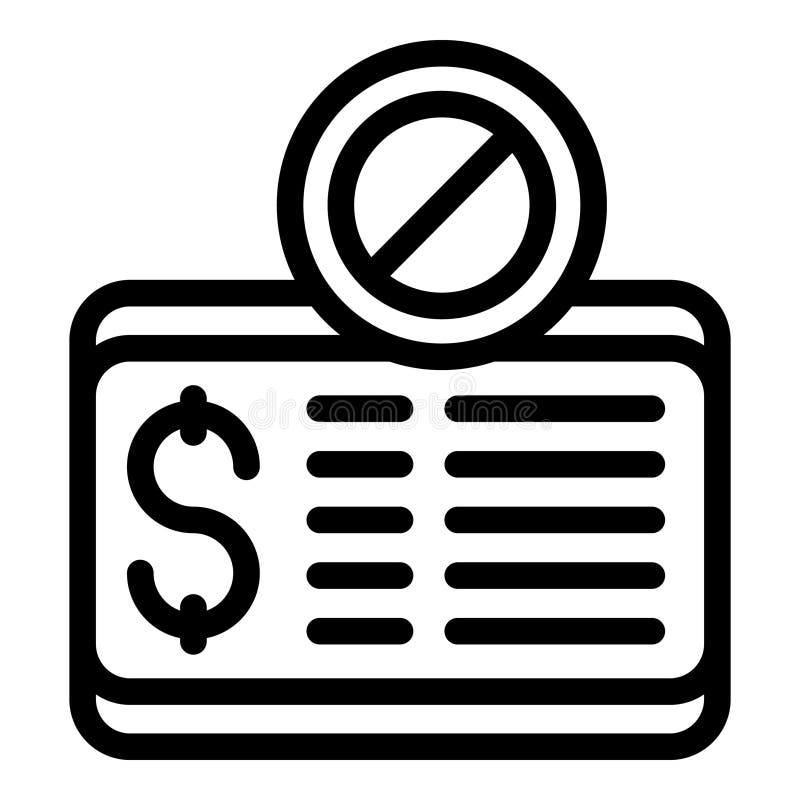 No Payment Bill Icon Outline Vector. Work Problem Stock Vector ...