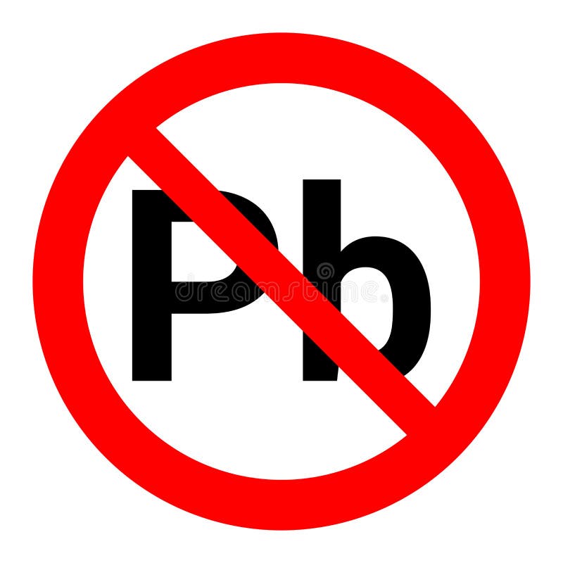 Prohibition Symbol With Lead - Pb Free Illustration Icon Stock ...