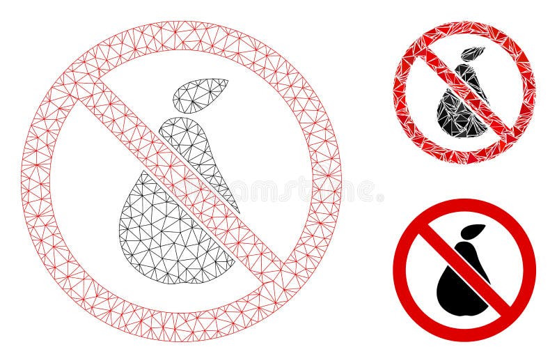 No Pear Vector Mesh Network Model and Triangle Mosaic Icon Stock ...