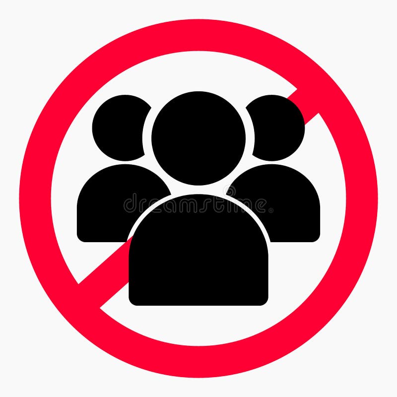 Ban of Groups, Forbidden Sign - Vector Illustration Isolated on ...
