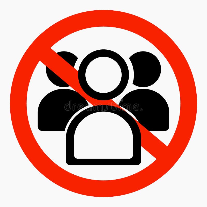 Ban of Groups, Forbidden Sign - Vector Illustration Isolated on ...