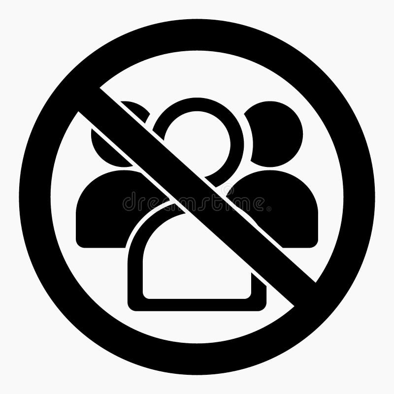 Ban of Groups, Forbidden Sign - Vector Illustration Isolated on ...