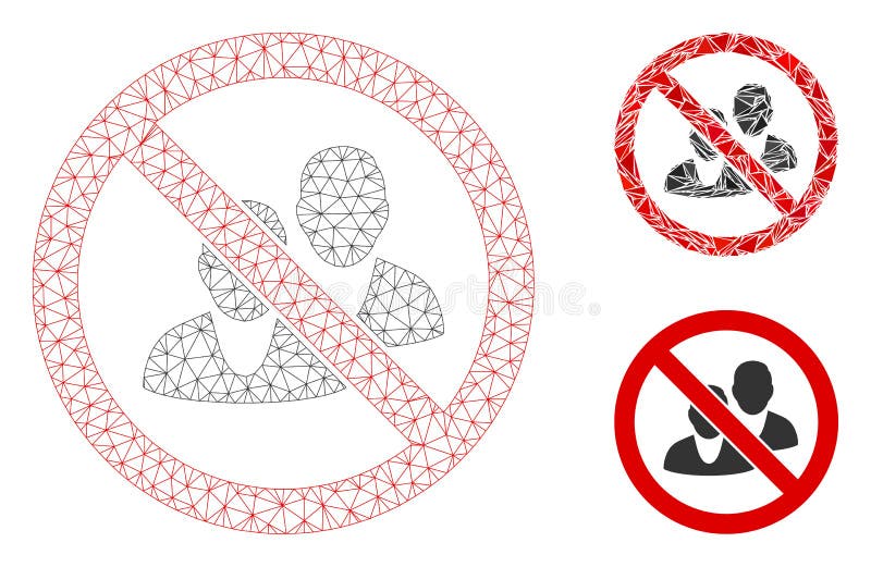 No People Vector Mesh Carcass Model and Triangle Mosaic Icon Stock ...