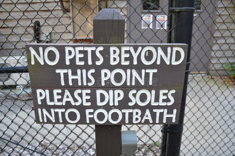 No Pets Beyond this Point Sign on Fence Stock Photo - Image of point ...