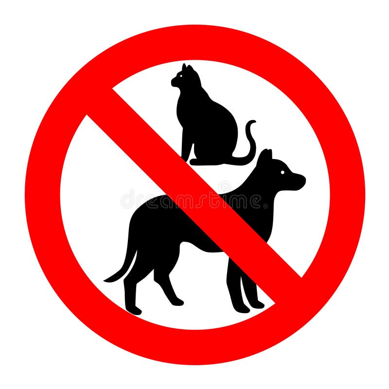 No Pets Allowed Sign with Warning Text Background Stock Vector ...