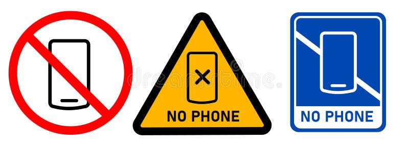 No Phone Allowed Prohibition Cell Phone Communication Emblem ...
