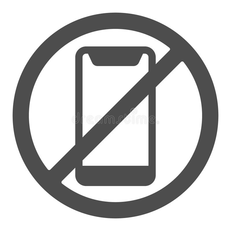 No Phone Forbidden Solid Icon, Exhibition Concept. Vector Graphics ...