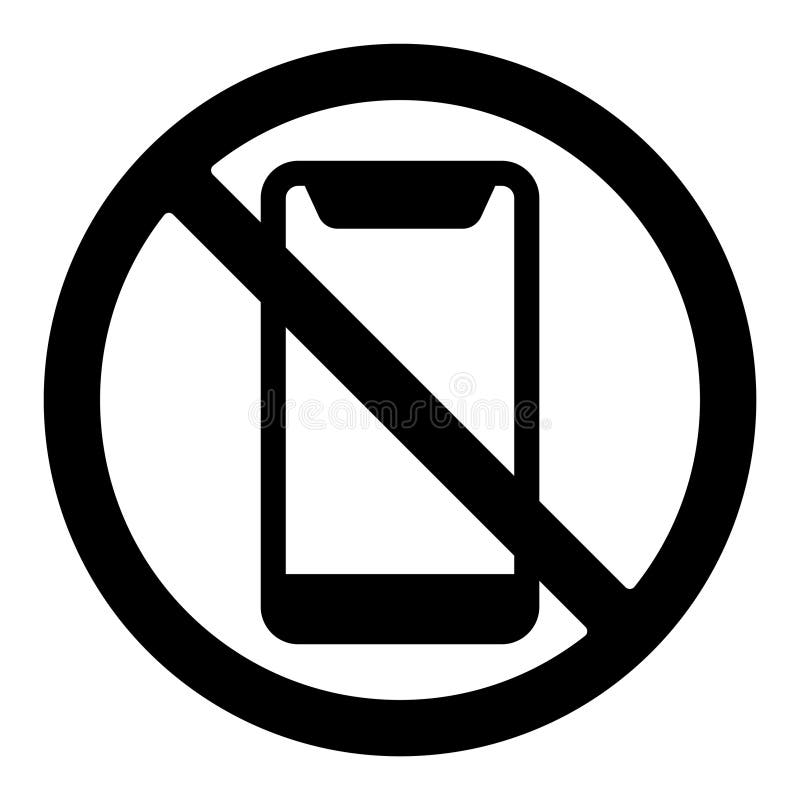 No Phone Forbidden Solid Icon, Exhibition Concept. Vector Graphics ...