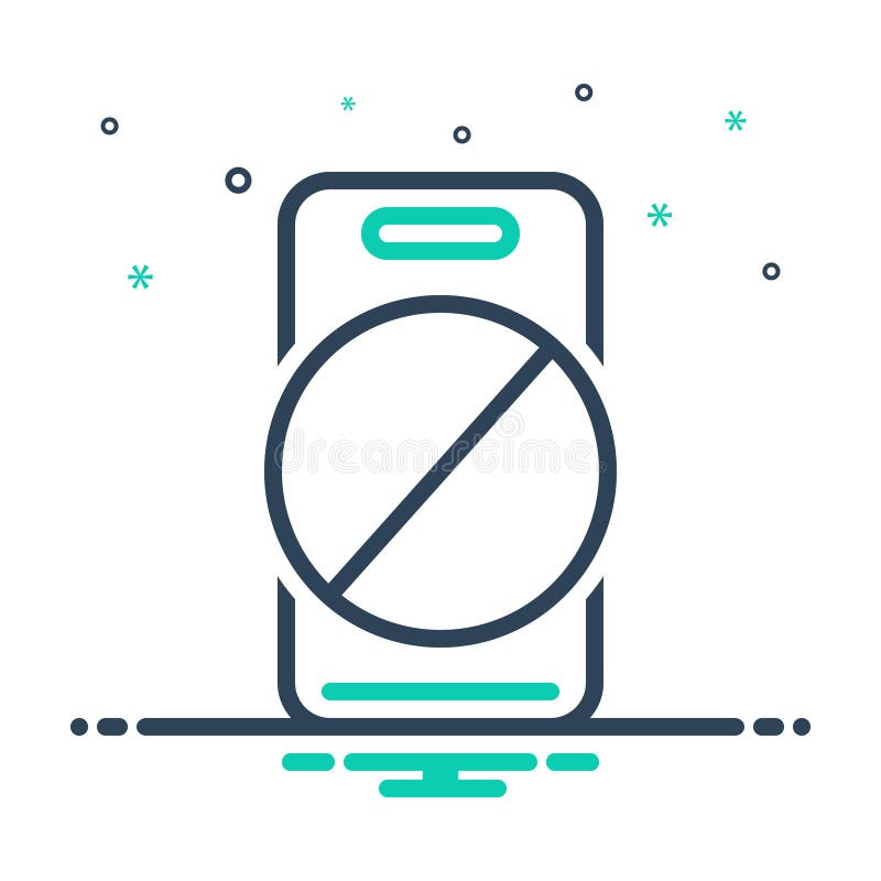 Mix Icon for No Phone, Not Allowed and Gadget Stock Vector ...
