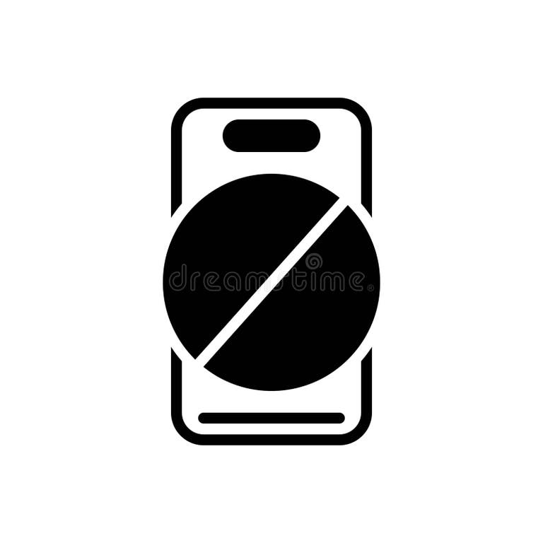 Black Solid Icon for No Phone, Not Allowed and Gadget Stock ...