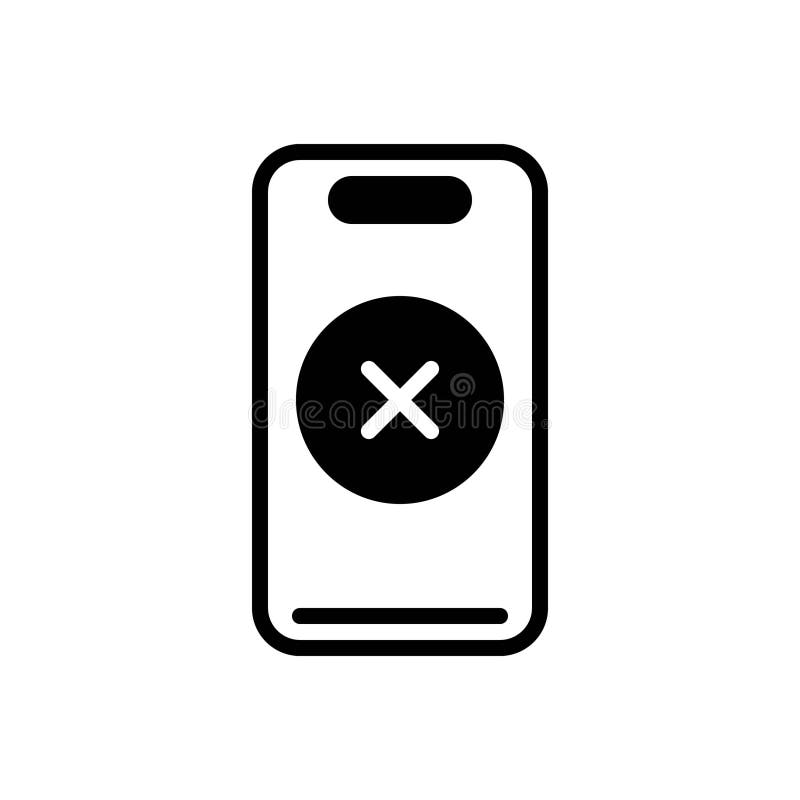 Black Solid Icon for No Phone, Not Allowed and Communication Stock ...