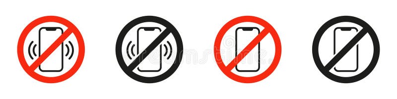 No Phone Icon Set. Turn Off Phone Icon Set Stock Vector - Illustration ...