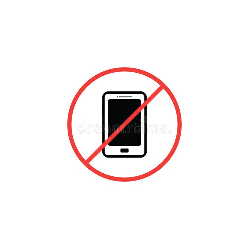 No Phone Logo Template. Cellphone Use Prohibition Icon. Vector Silent ...