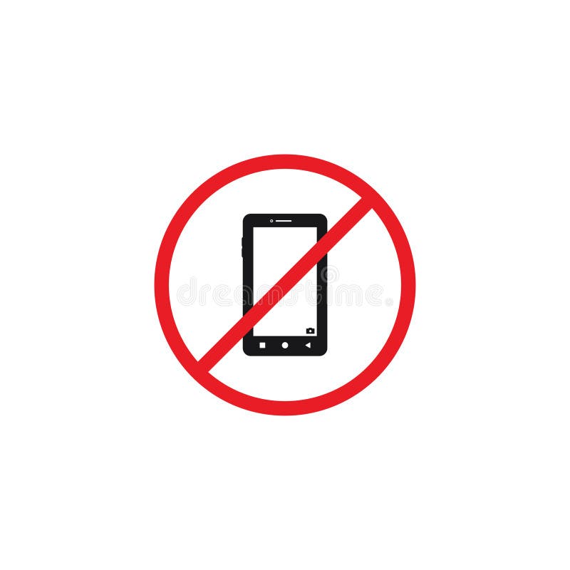 No Phone Logo Template. Cellphone Use Prohibition Icon. Vector Silent ...