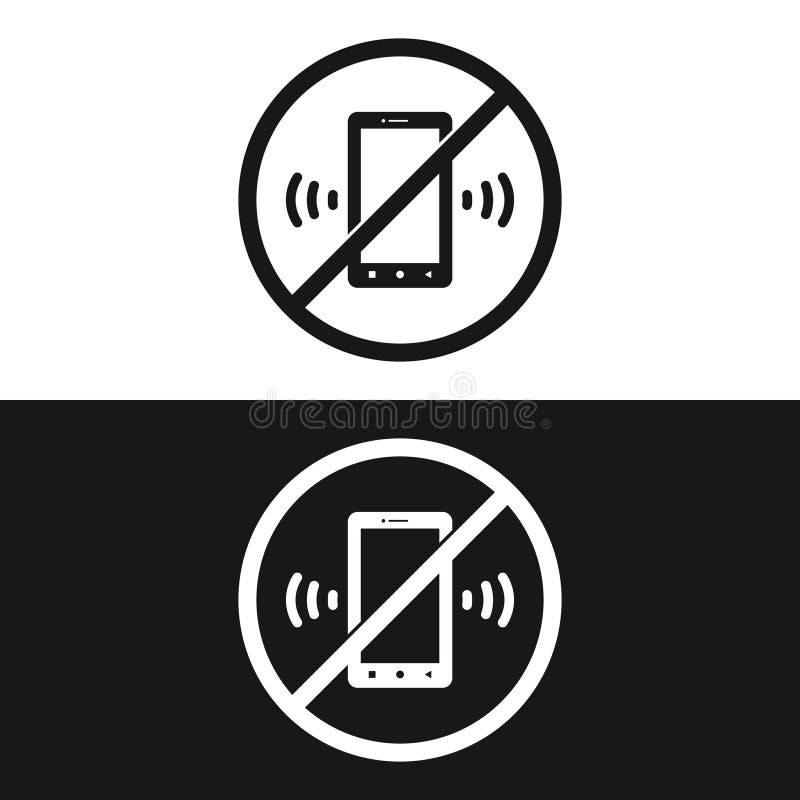 No Phone Logo Template. Cellphone Use Prohibition Icon. Vector Silent ...