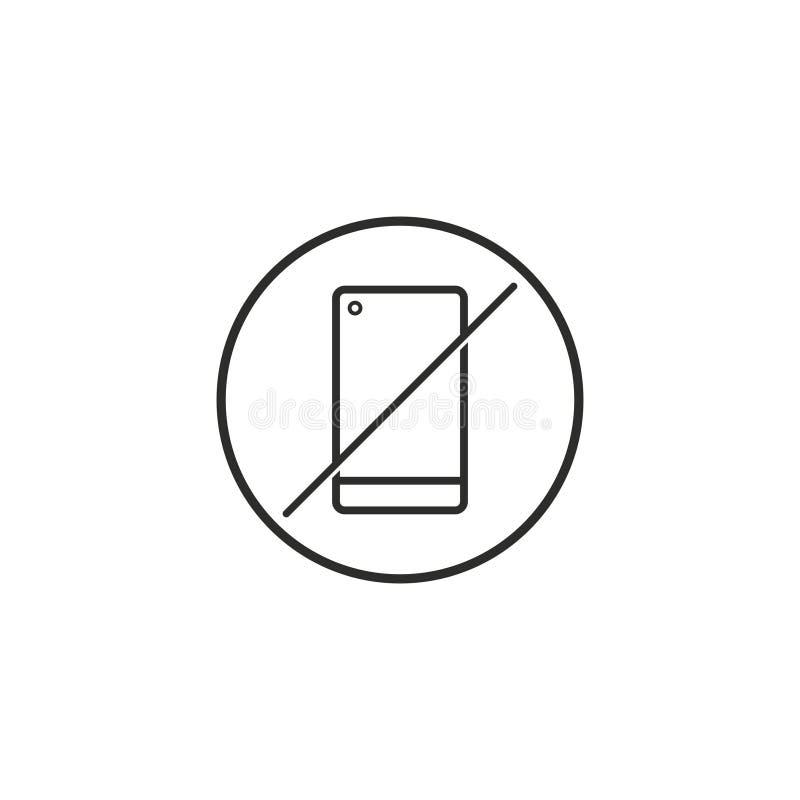 No Phone Logo Template. Cellphone Use Prohibition Icon. Vector Silent ...